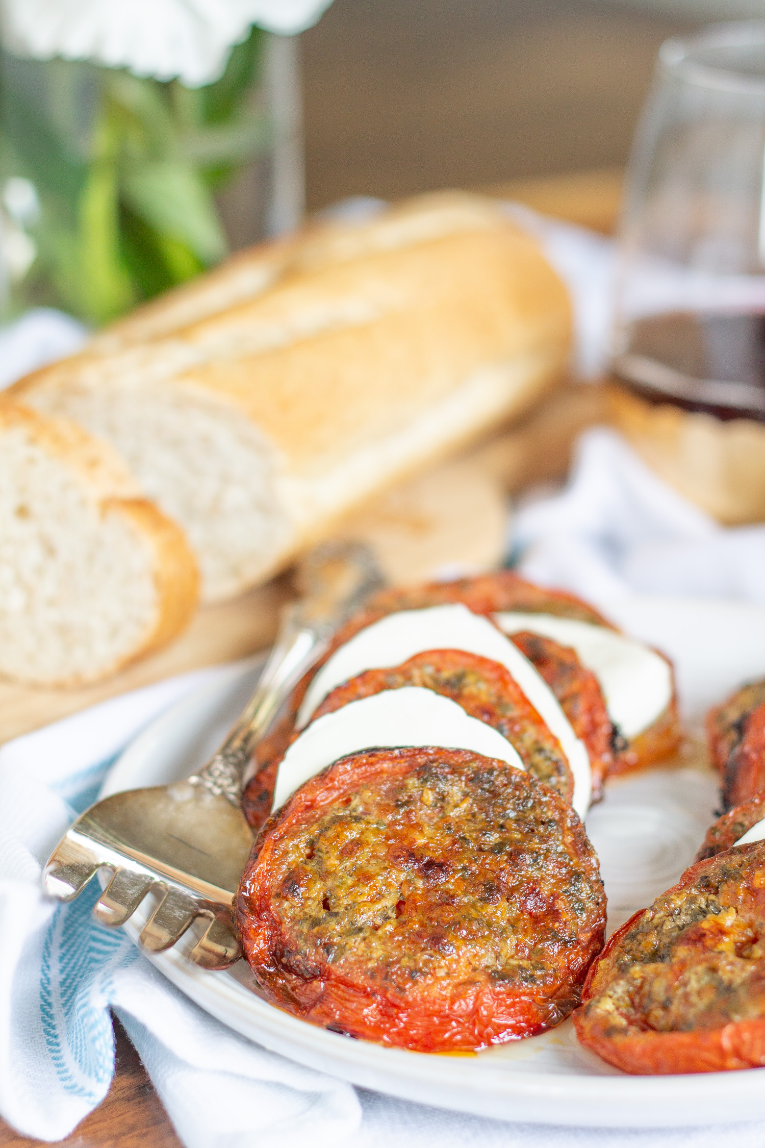 Roasted Tomato Caprese Salad | An Easy Summertime Appetizer