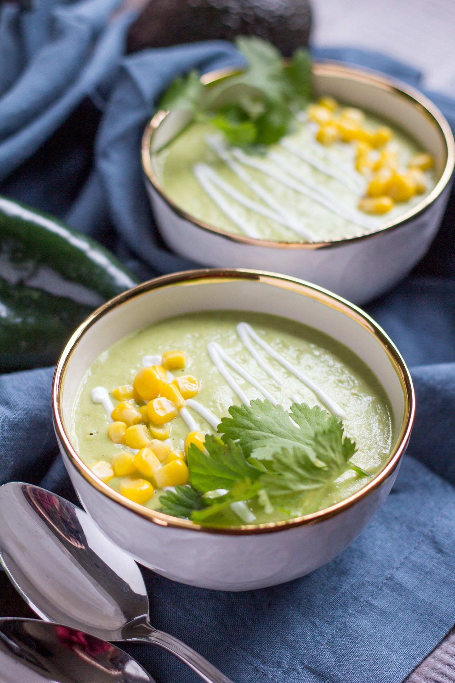Creamy Spicy Avocado Poblano Soup | A Keto Soup Recipe