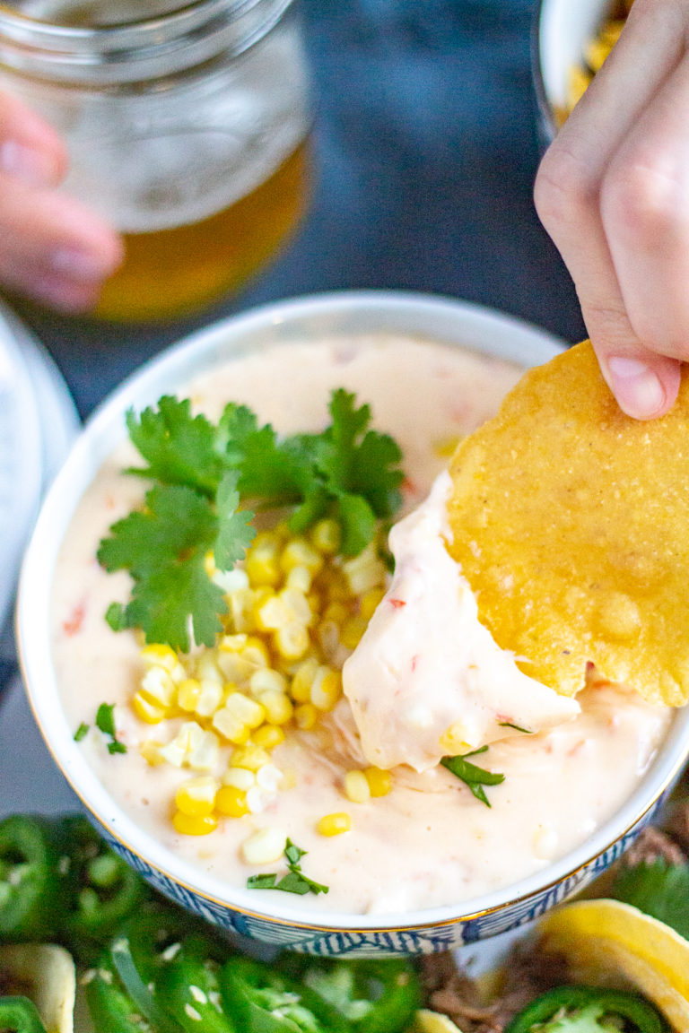 Corn Queso Recipe | How to Make Queso with Corn