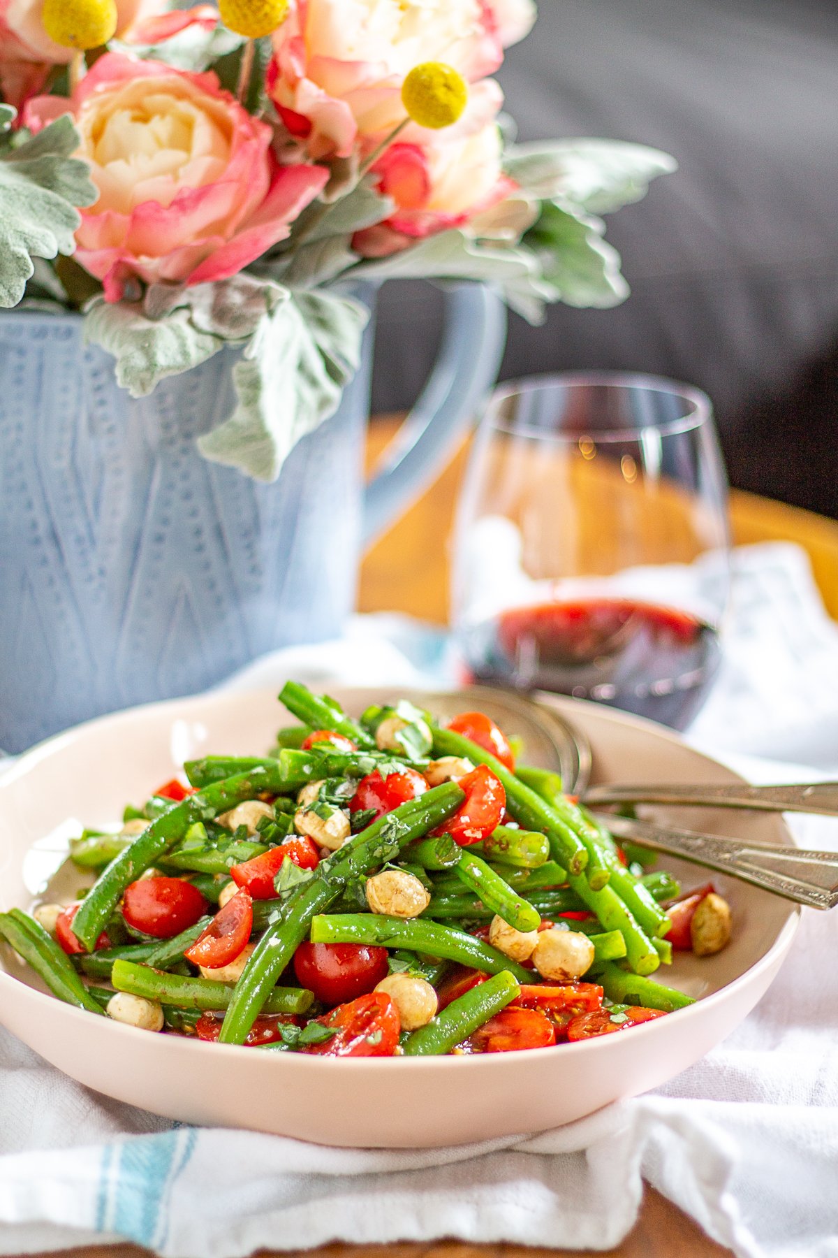 Green Bean and Tomato Salad | Caprese Salad with Green Beans