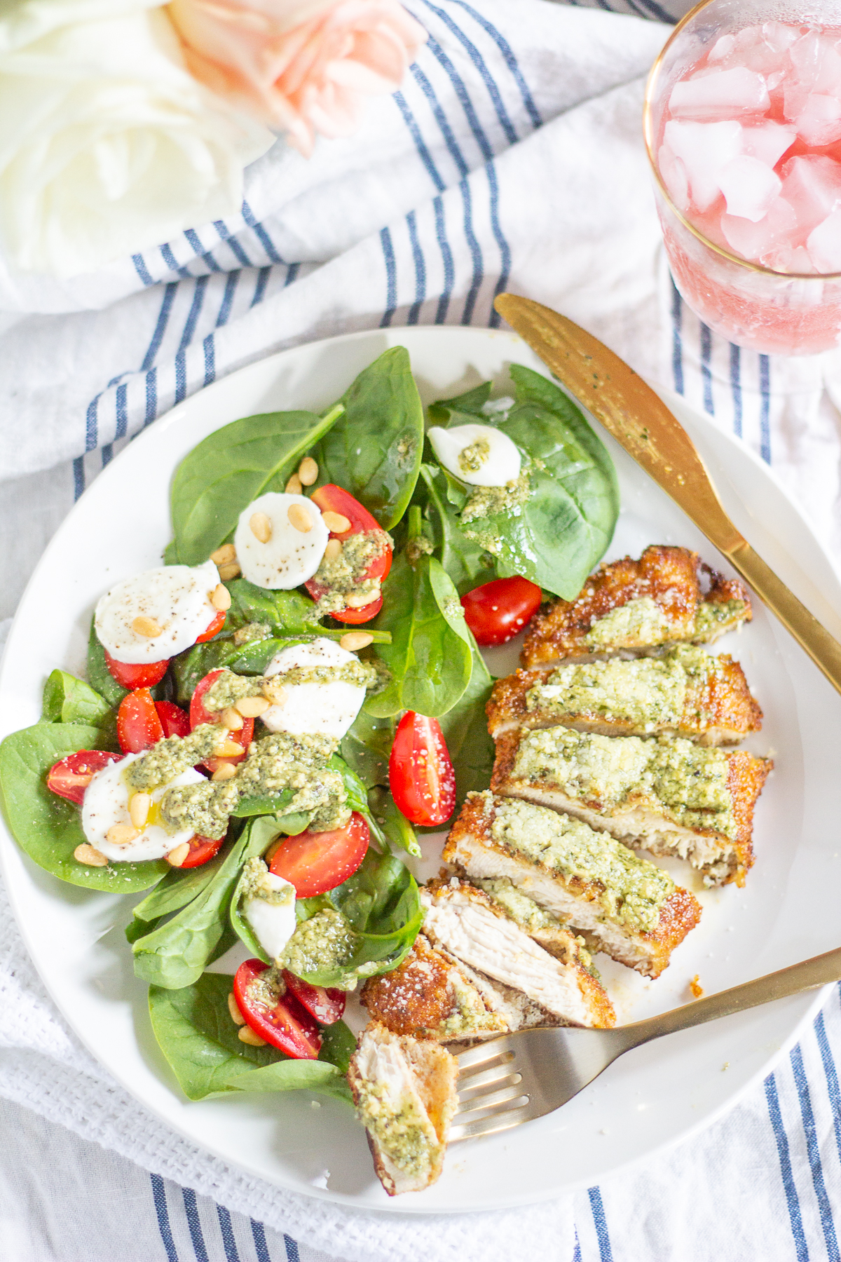 Crispy Chicken Caprese Salad | Dinner Salad Recipe