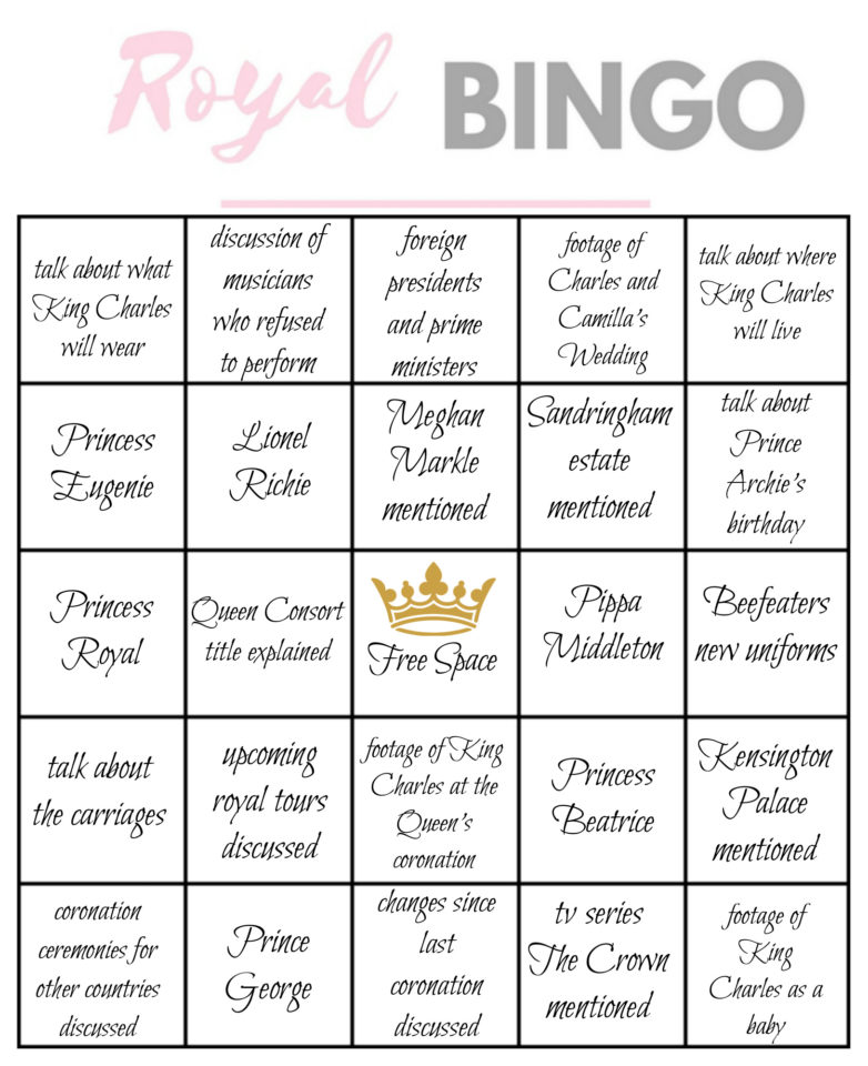 Coronation Watch Party Guide | Coronation Bingo - thekittchen